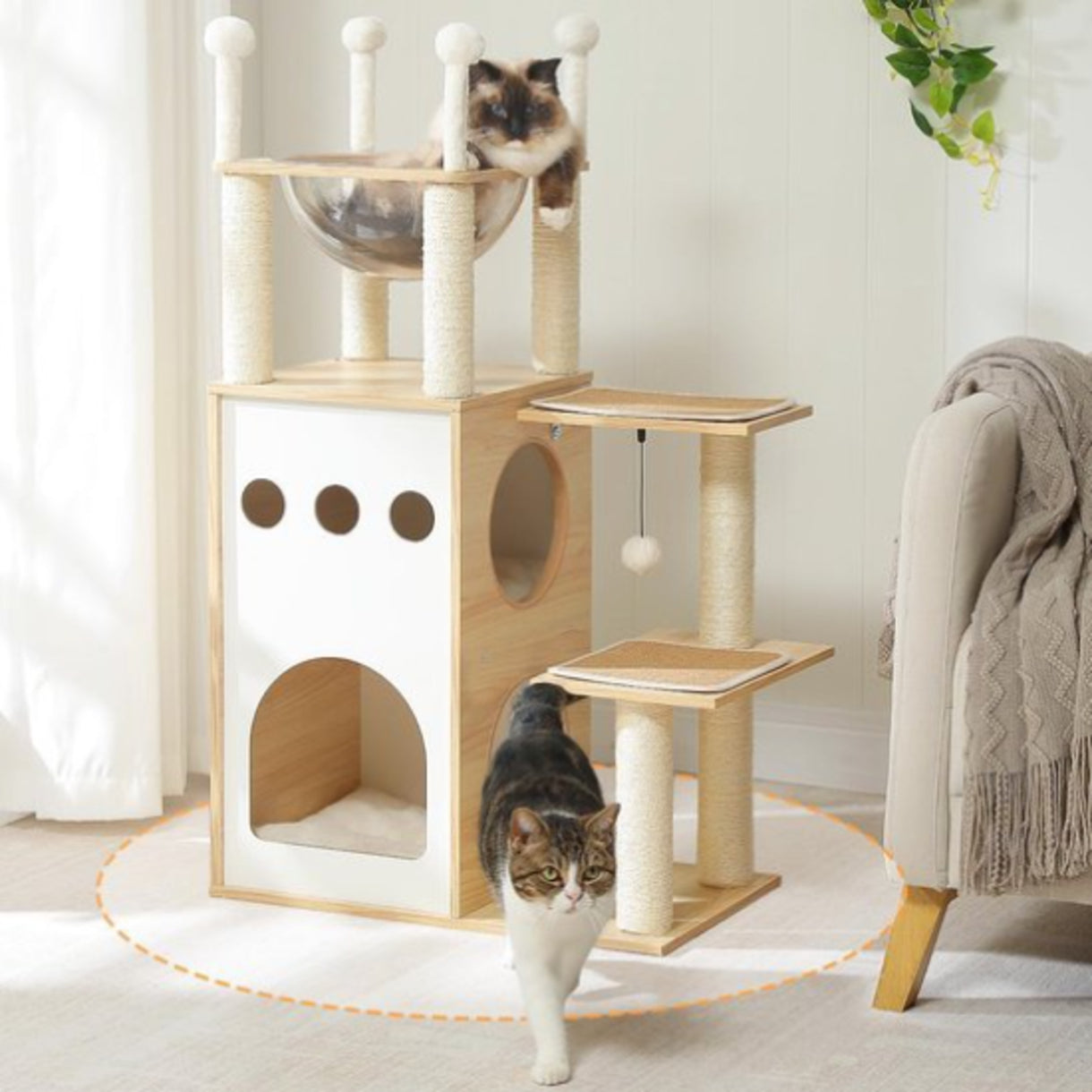 Houten Krabpaal MeowPalace – Kattenu